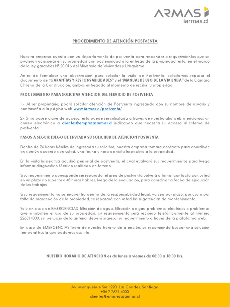 Procedimiento de Atencion Postventa | PDF | Red mundial | Internet y web