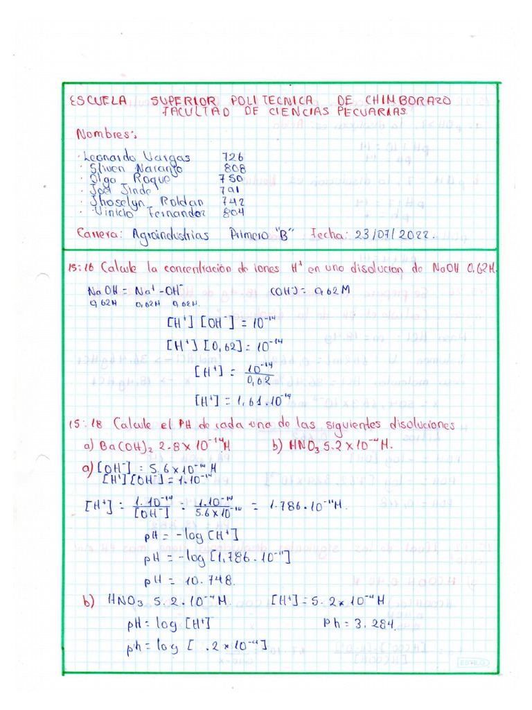 Calculo de PH | PDF
