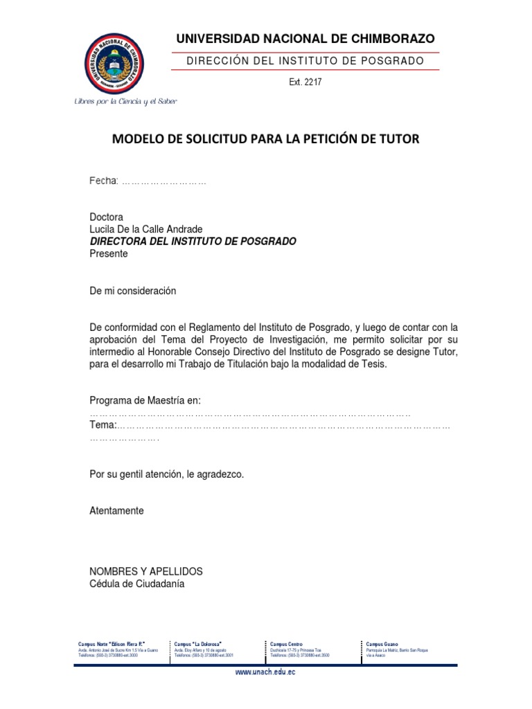 Solicitud Tutor | PDF
