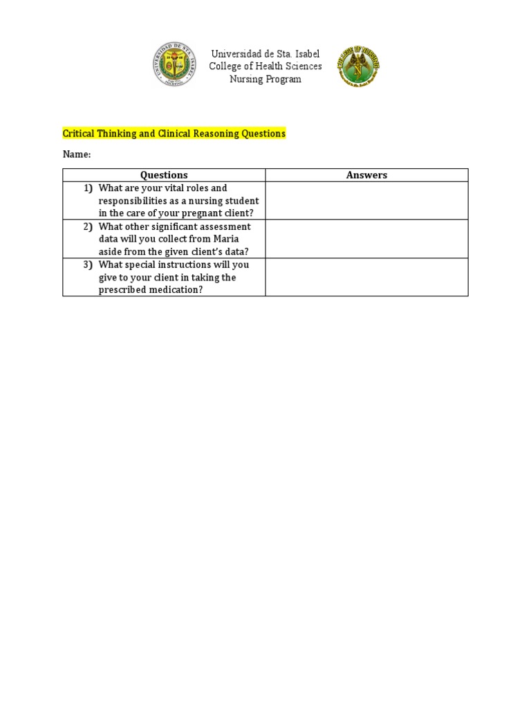 Surname - 3A Critical Question Answers | PDF