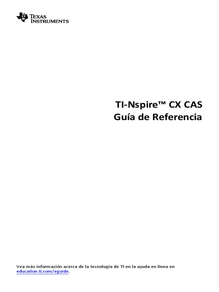 Ti Inspire CX Cas - Guía de Referencia | PDF | Factorización | Matriz ...