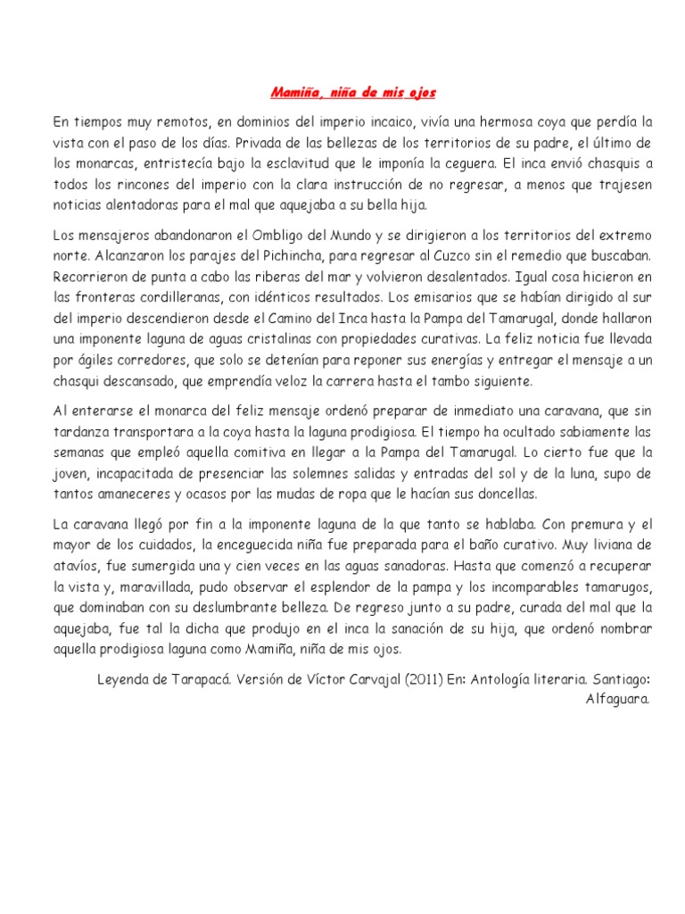 Mamiña La Niña De Mis Ojos Pdf Imperio Inca Andes