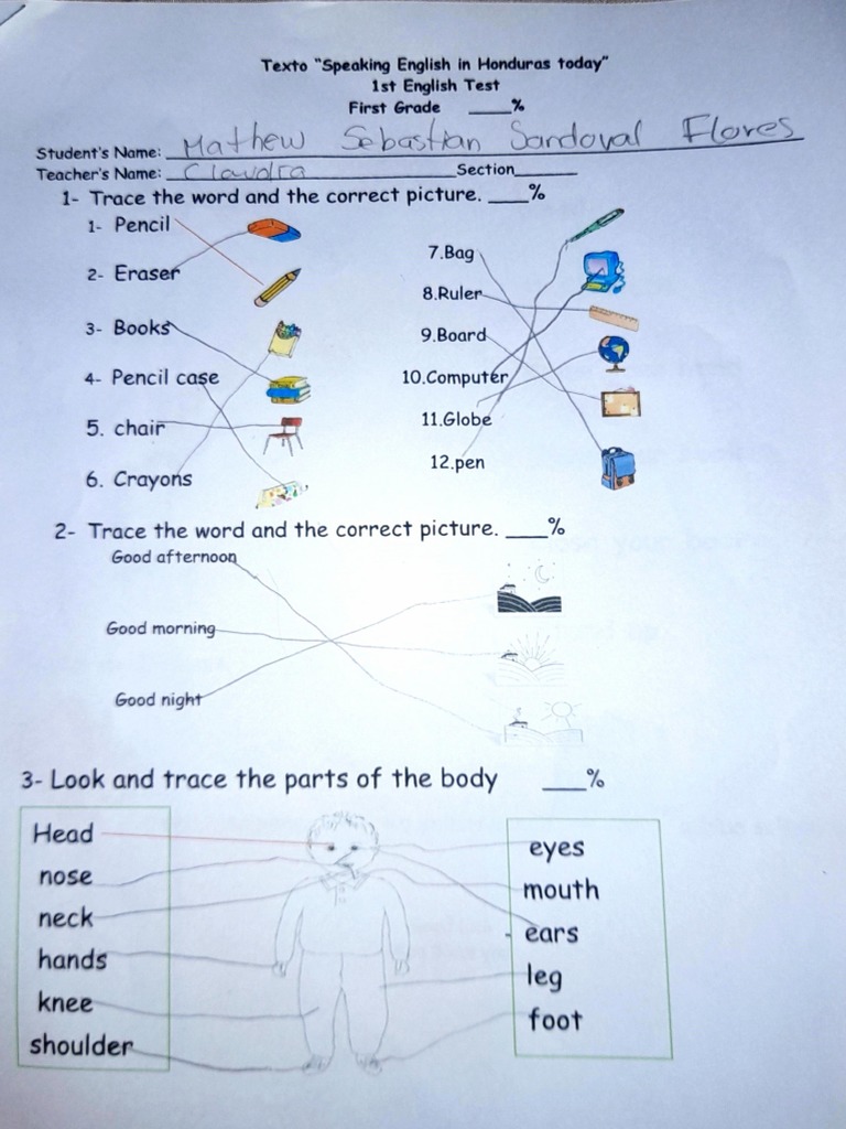 1st English Test - Mathew Sandoval. | PDF
