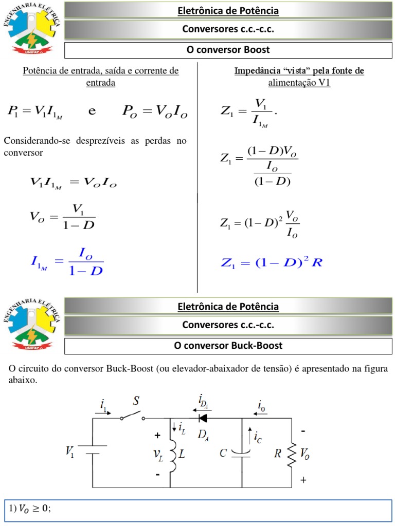 O Conversor Buck-Boost | PDF | Energia elétrica | Eletrônicos