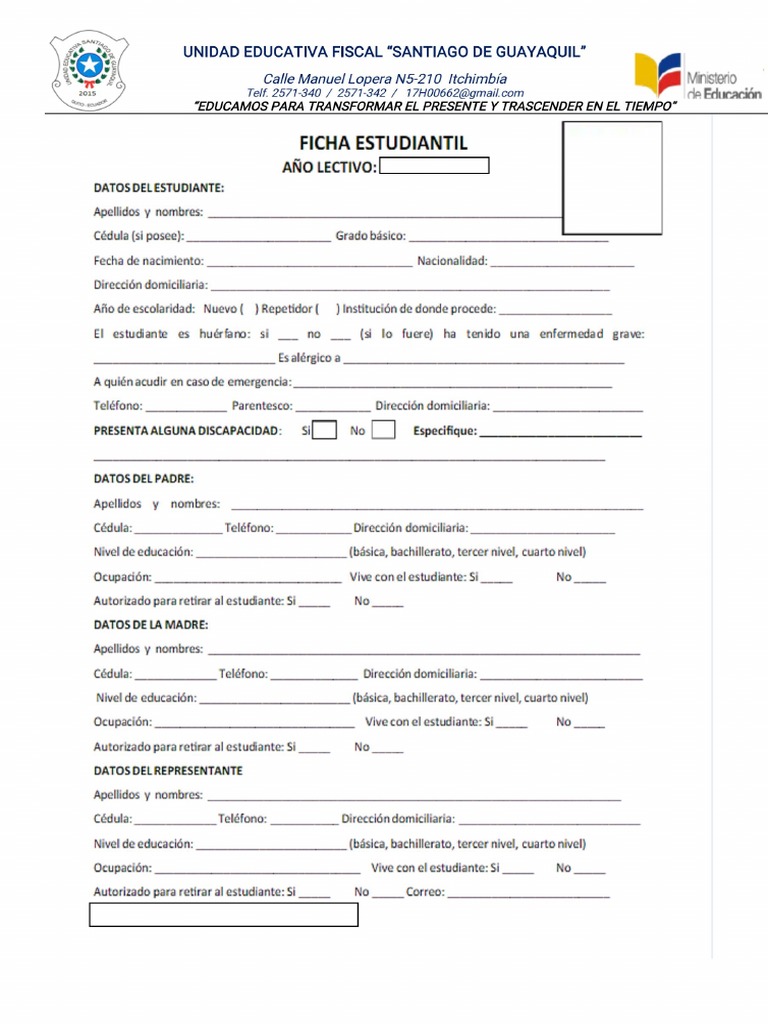 Ficha de Datos 4to B | PDF