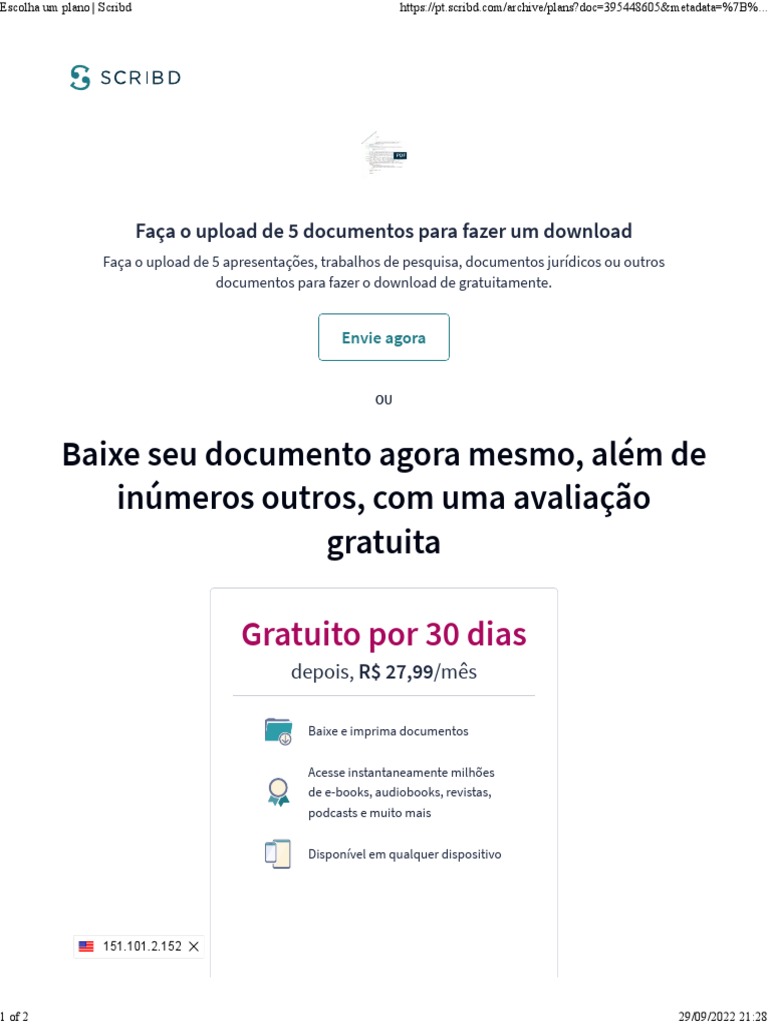 Escolha Um Plano Scribd | PDF