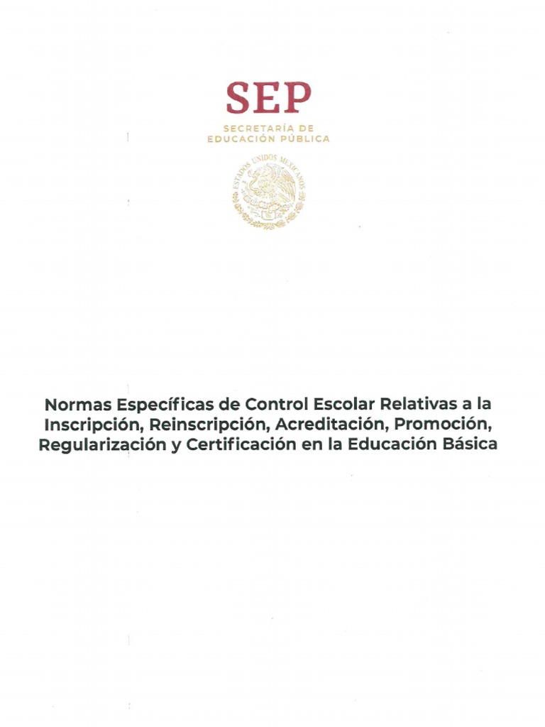 Normas Control Escolar Basica | PDF