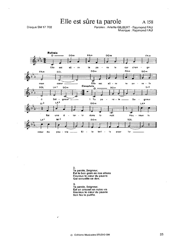 A158 - Elle Est Sûre Ta Parole | PDF