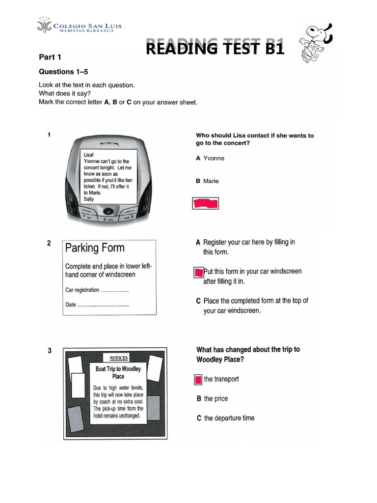 Readings B1 Para Practicar – English B1 Reading Practice – VCOG