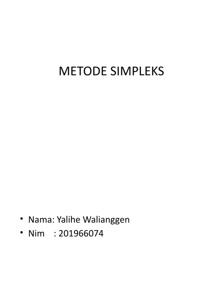 Metode Simpleks | PDF
