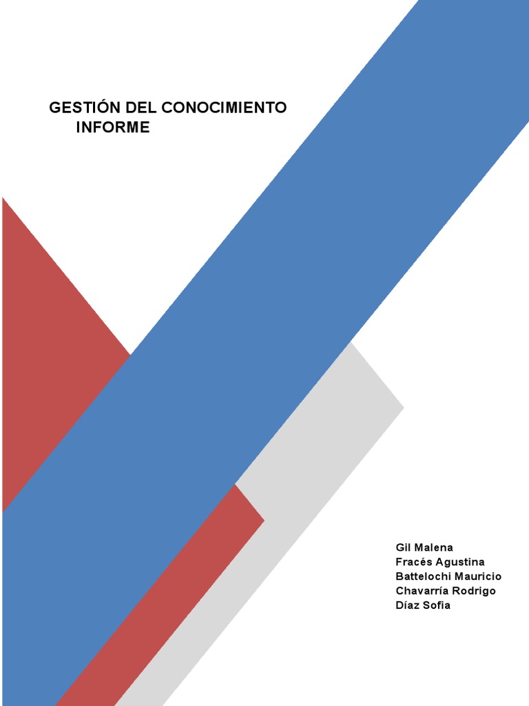 Gestión Del Conocimiento Informe | PDF | Conocimiento administrativo | Conocimiento