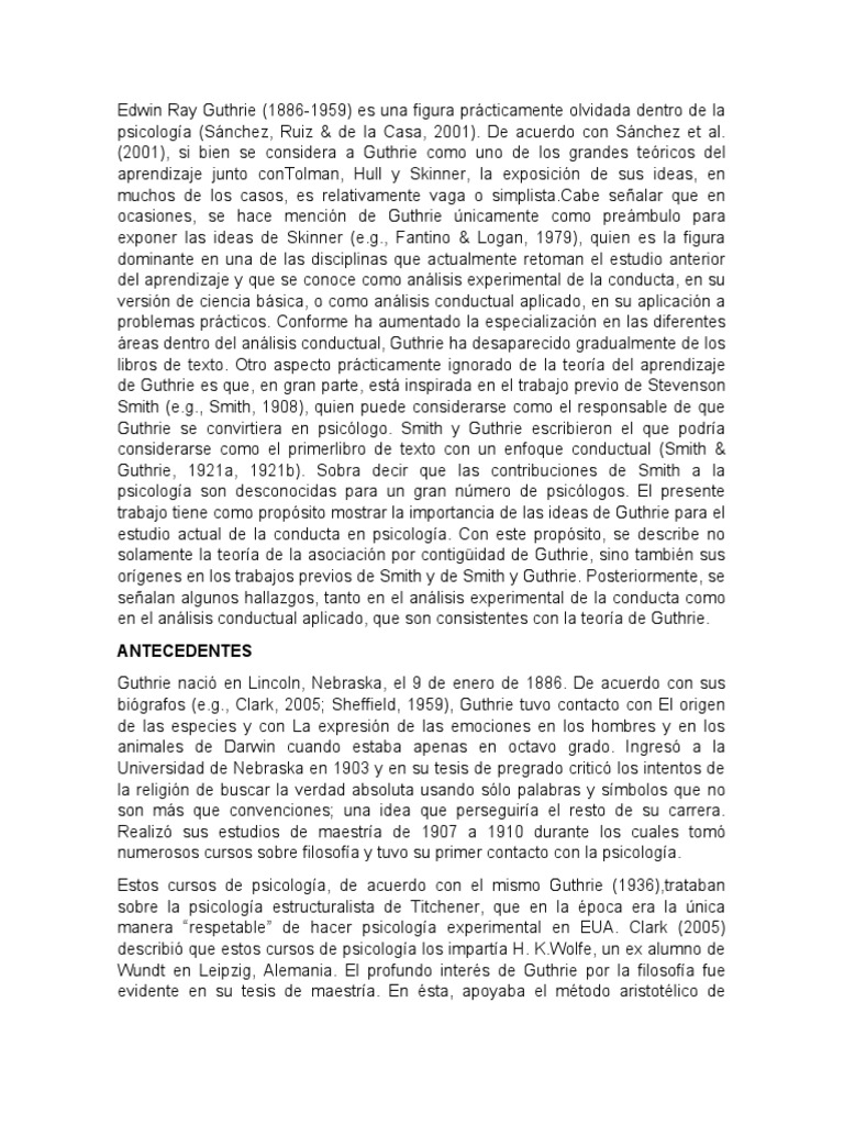 Edwin Ray Guthrie | PDF | Sicología | Mente