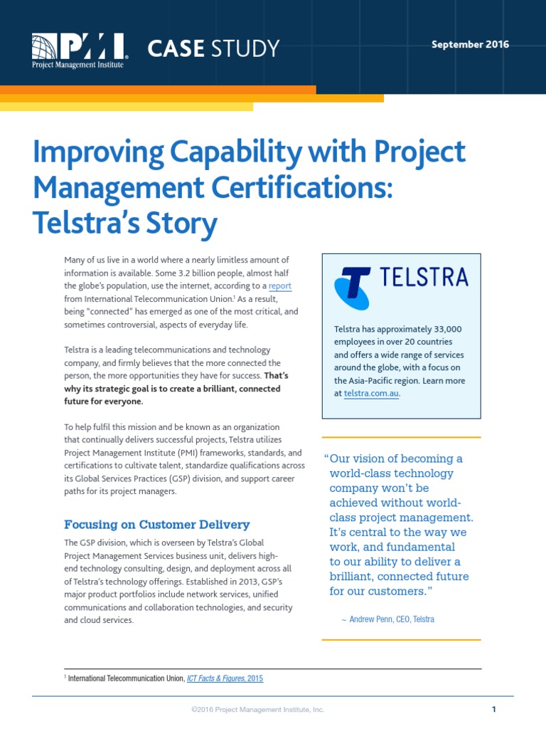 Case Study Telstra Pdf Project Management Talent Management