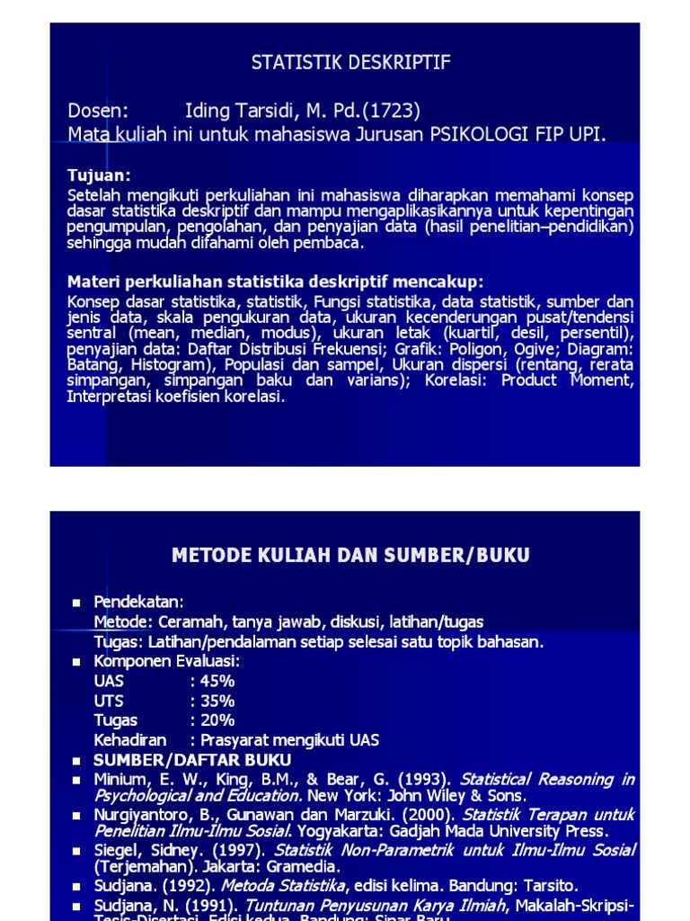 Komponen Statistik Deskriptif | PDF