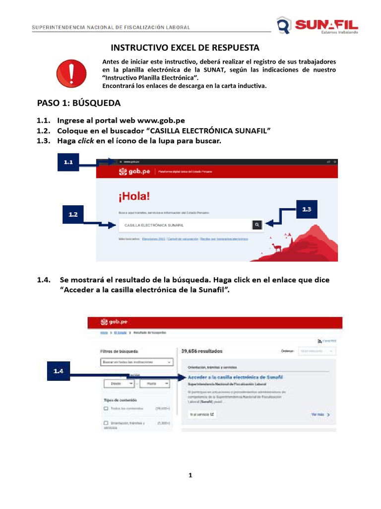 Instructivo Excel de Respuesta SUNAFIL | PDF | Ventana (informática) | Microsoft Excel