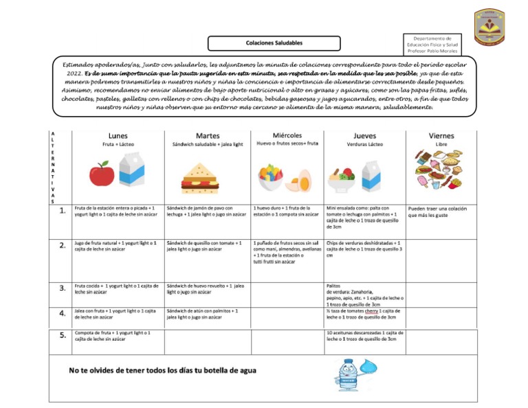 Colaciones Saludables | PDF