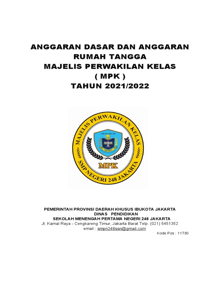 AD Dan ART MPK SMPN 248 2021-2022 | PDF