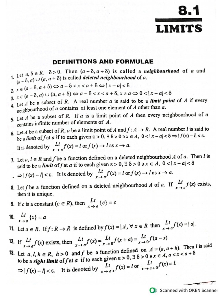 Limits Mains Adv | PDF