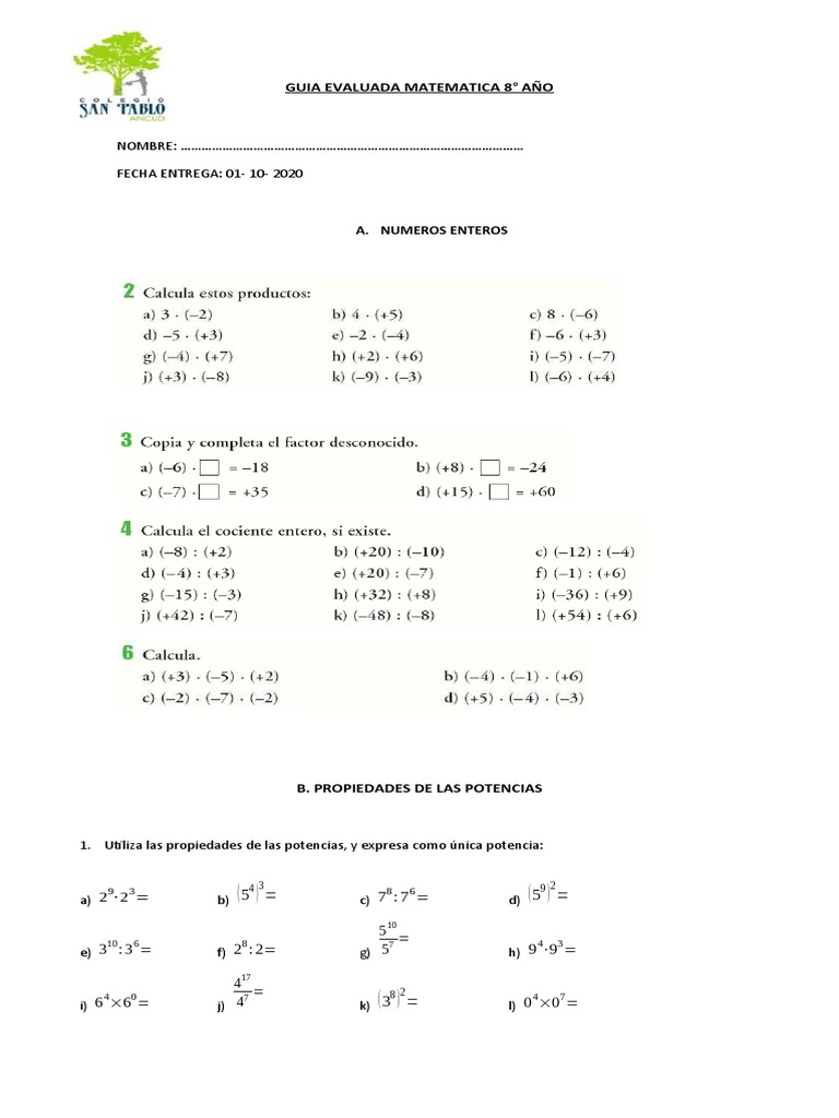Guía 1 Octavo | PDF