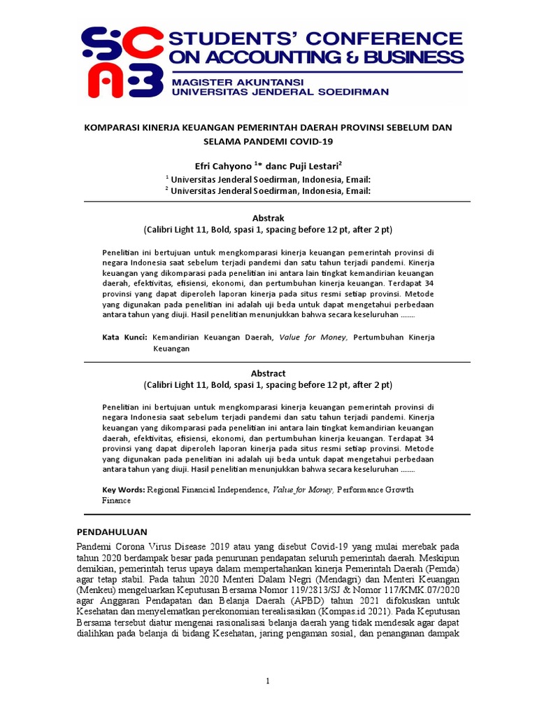 Komparasi Kinerja Keuangan Pemerintah Daerah Provinsi Sebelum Dan Selama Pandemi Covid-19 Efri ...