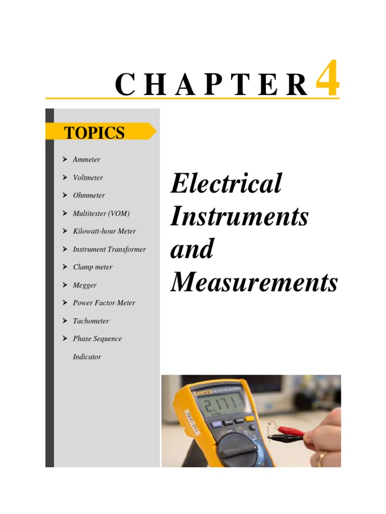 Chapter 4 Electrical Instruments and Measurements | PDF | Voltage ...