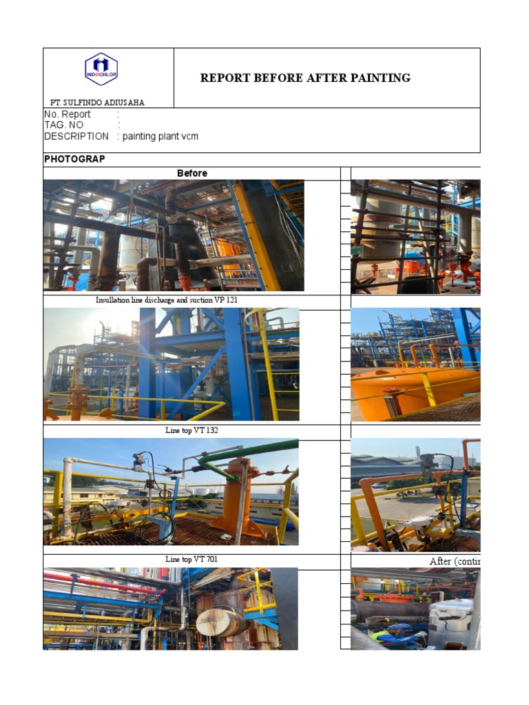 Report Painting Improvements at Sulfindo Adiusaha Plant | PDF