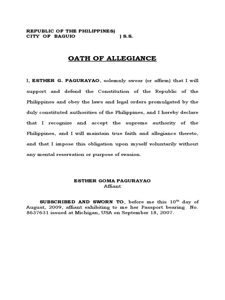 Oath of Allegiance | PDF