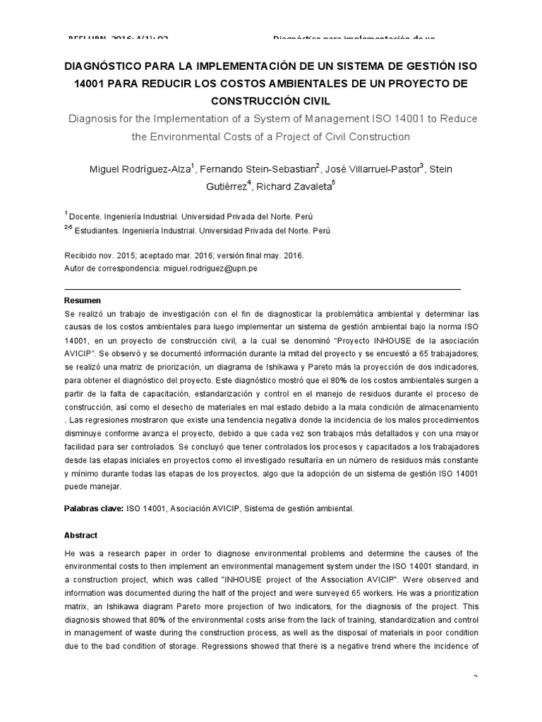 Ejemplo Paper UPN - Revista Cientifica UPN | Descargar gratis PDF | Residuos | Economias