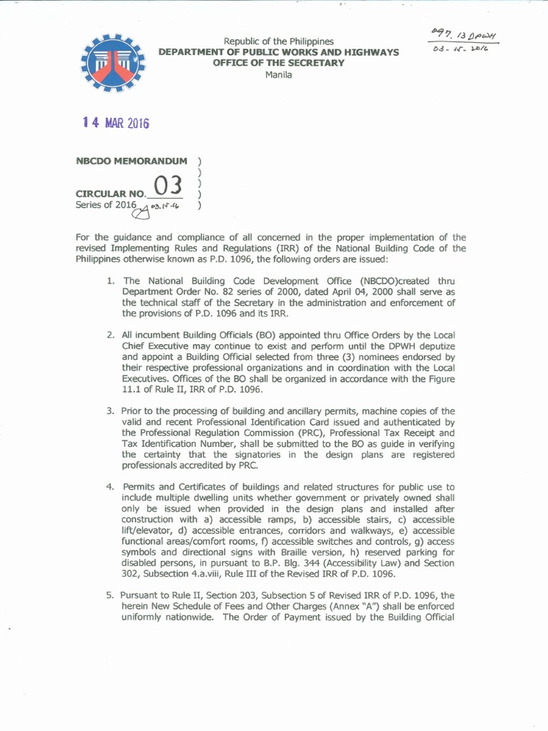 DPWH - C2016 - 03 - National Building Code of The Philippines | PDF | Ton | Radio