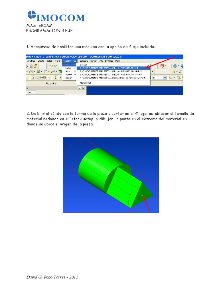 Nueva Guia Programacion 4 Eje Mastercam | PDF | Informática