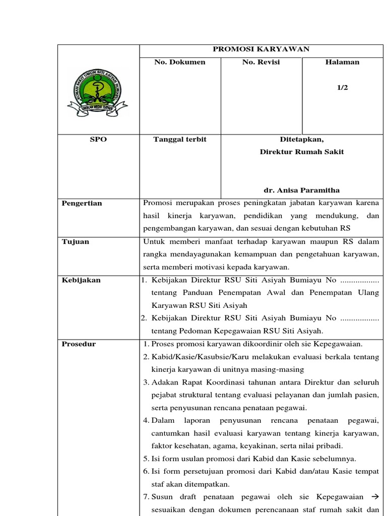 SPO Promosi Kary | PDF