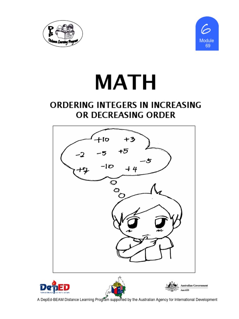 Math 6 DLP 69 - Ordering Integers in Increasing or Decreasing Order ...
