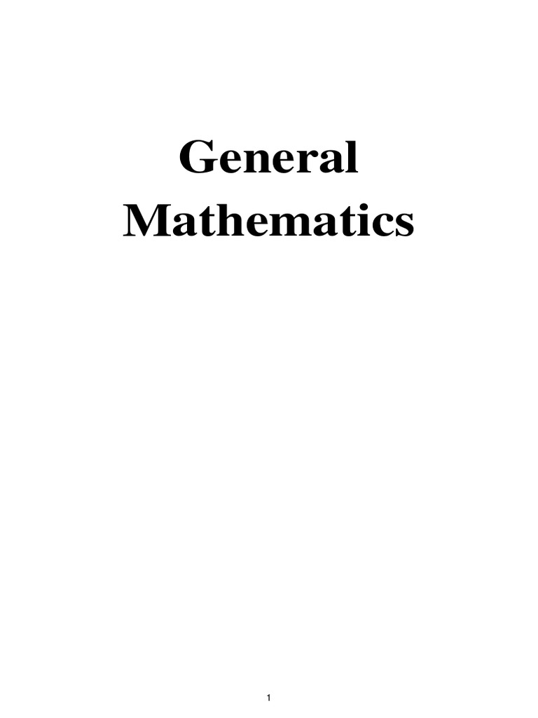 General Mathematics FINAL PDF Function Mathematics Equations