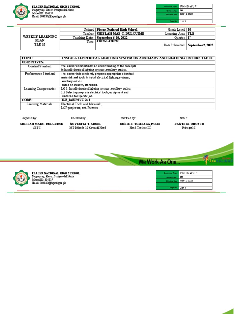 DLL GRADE 10 Week 1 | PDF | Learning | Cognition