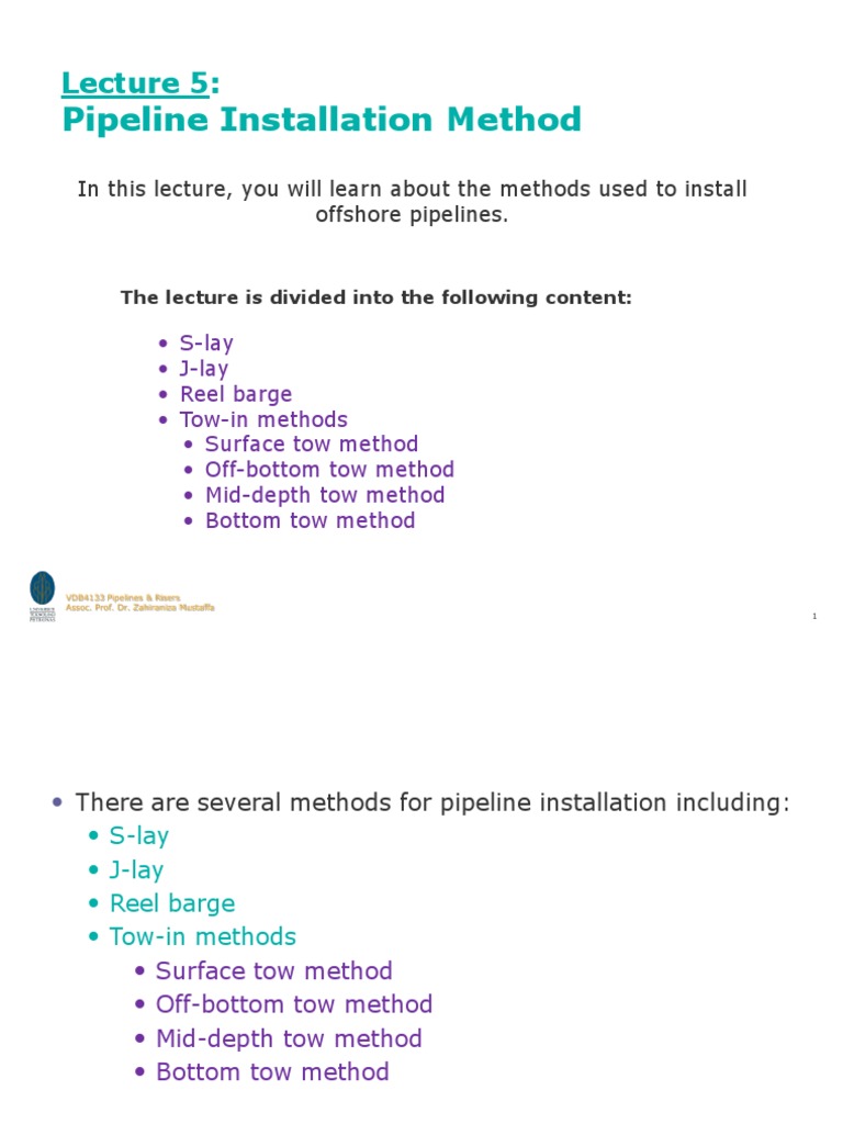 Pipeline Installation Method | PDF | Mechanical Engineering | Applied And Interdisciplinary Physics