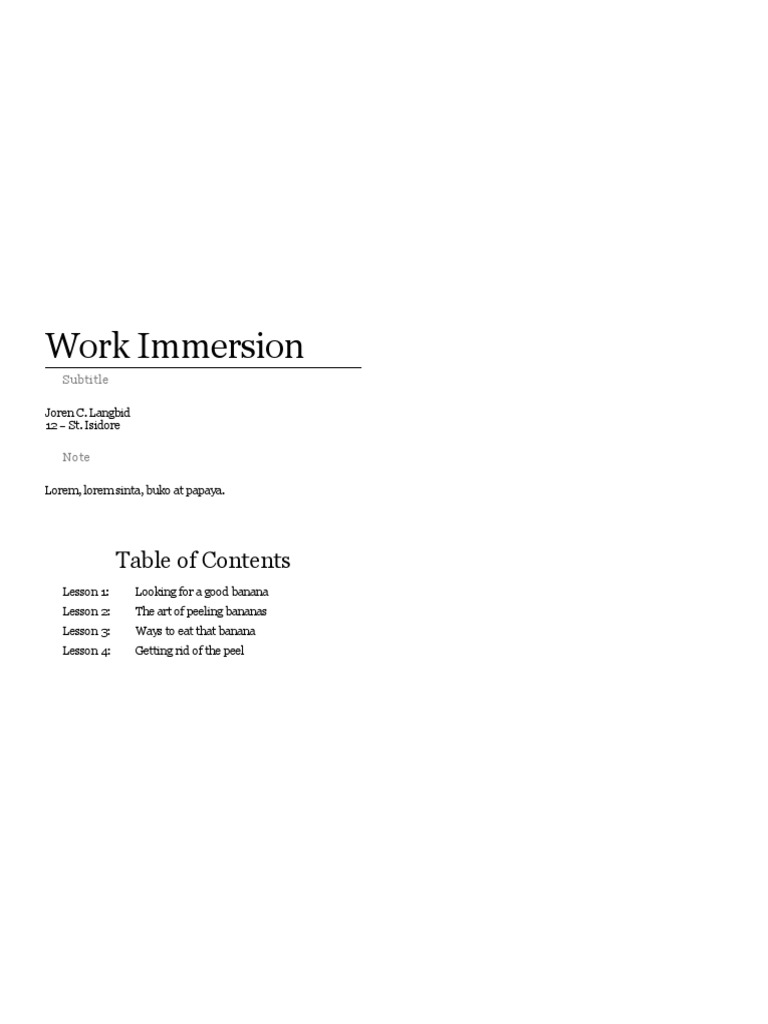 Work Immersion | PDF | Credential | Safety