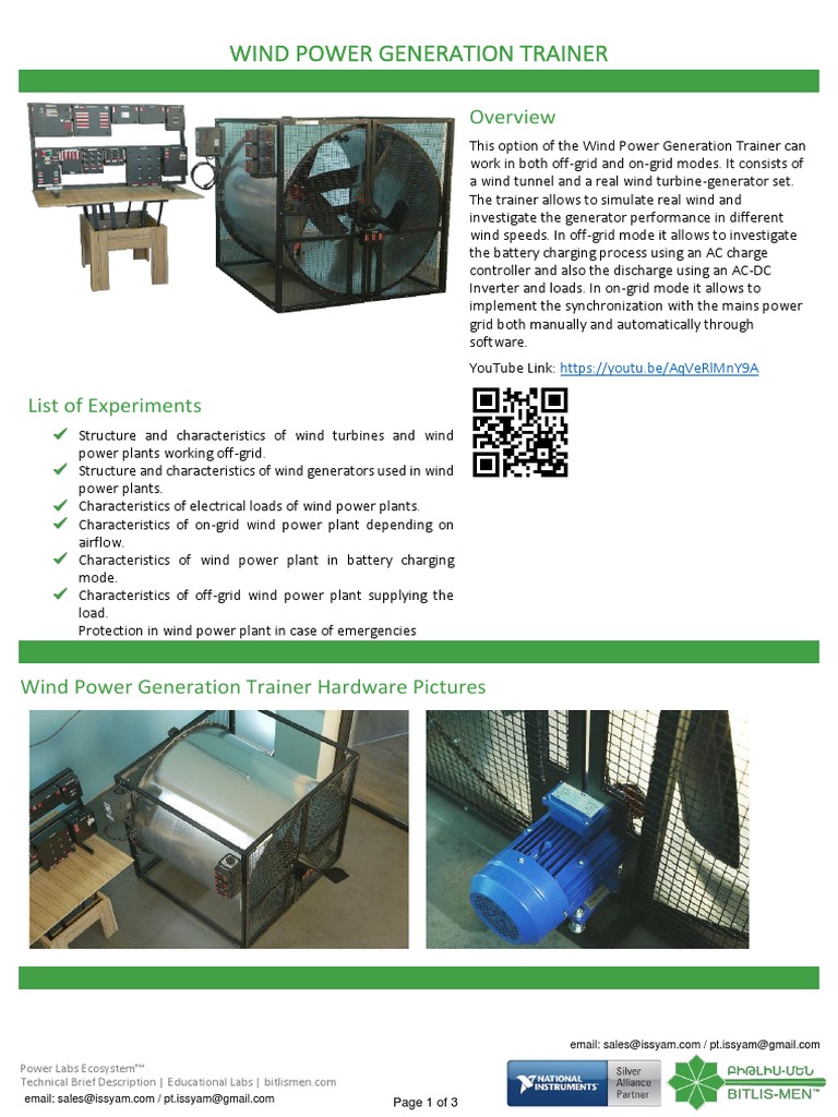 Wind Power Generation Trainer | PDF | Wind Power | Wind Turbine