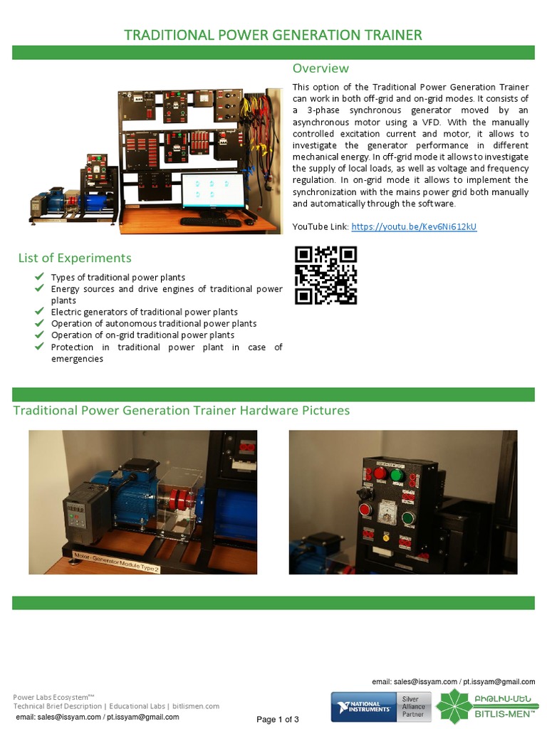 Traditional Power Generation Trainer | PDF | Electric Generator ...