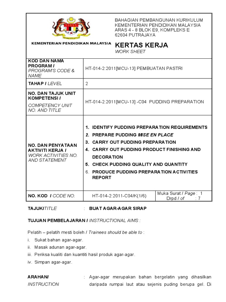 KK1 - Agar-Agar Sirap | PDF