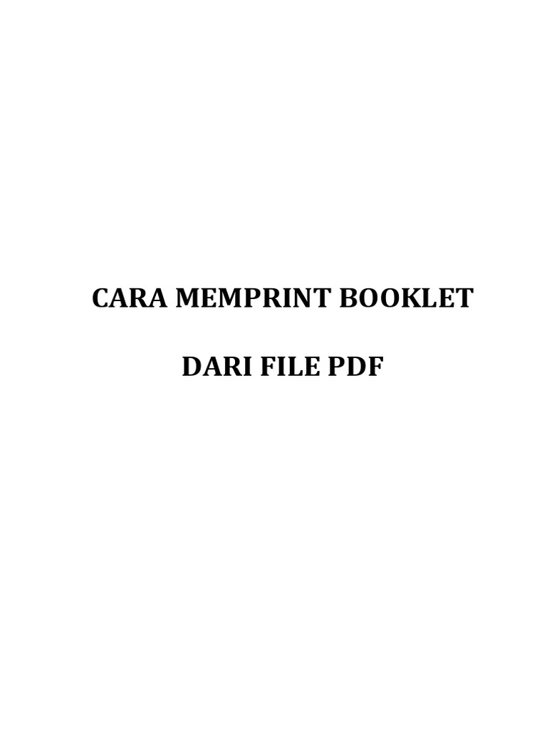 Cara Print Booklet | PDF Cara Print Booklet | PDF