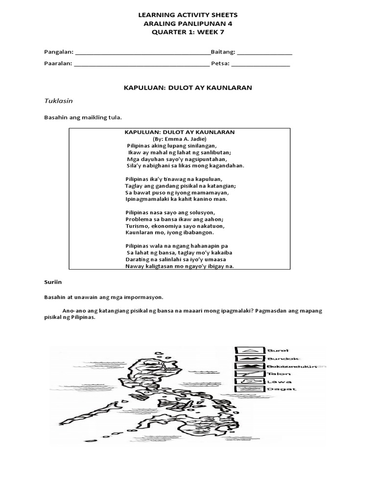 Las Aral - Pan 4 q1 Week 7 | PDF