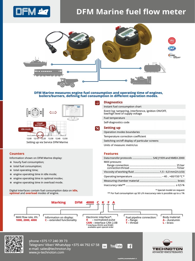 DFM Marine Fuel Flow Meter Overview | PDF | Viscosity | Fuel Economy In ...