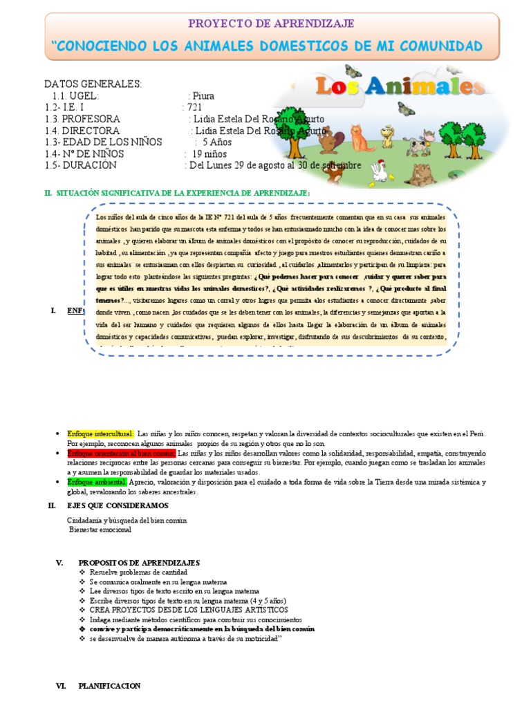 Proyecto de Animales LIDIA | PDF | Comunicación | Las emociones