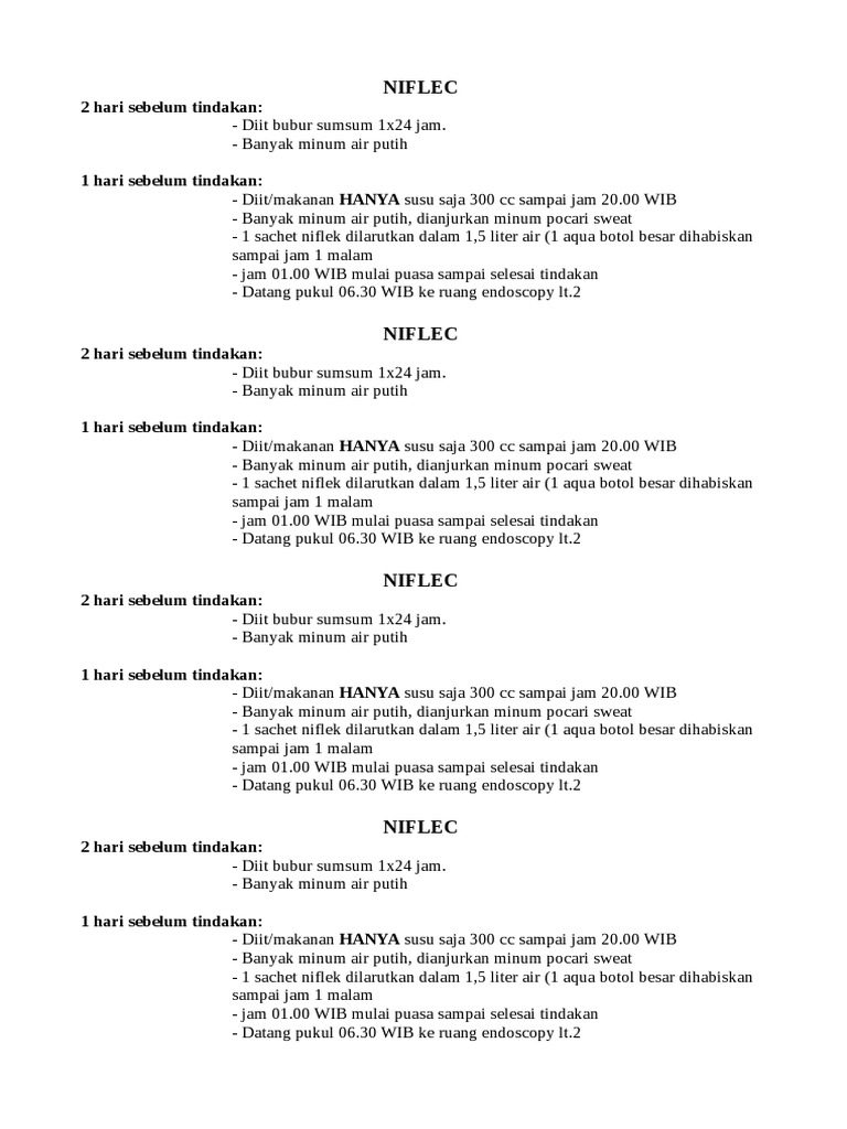 Edukasi Niflec Untuk Colonoscopy Jaminan Umum&Asuransi | PDF