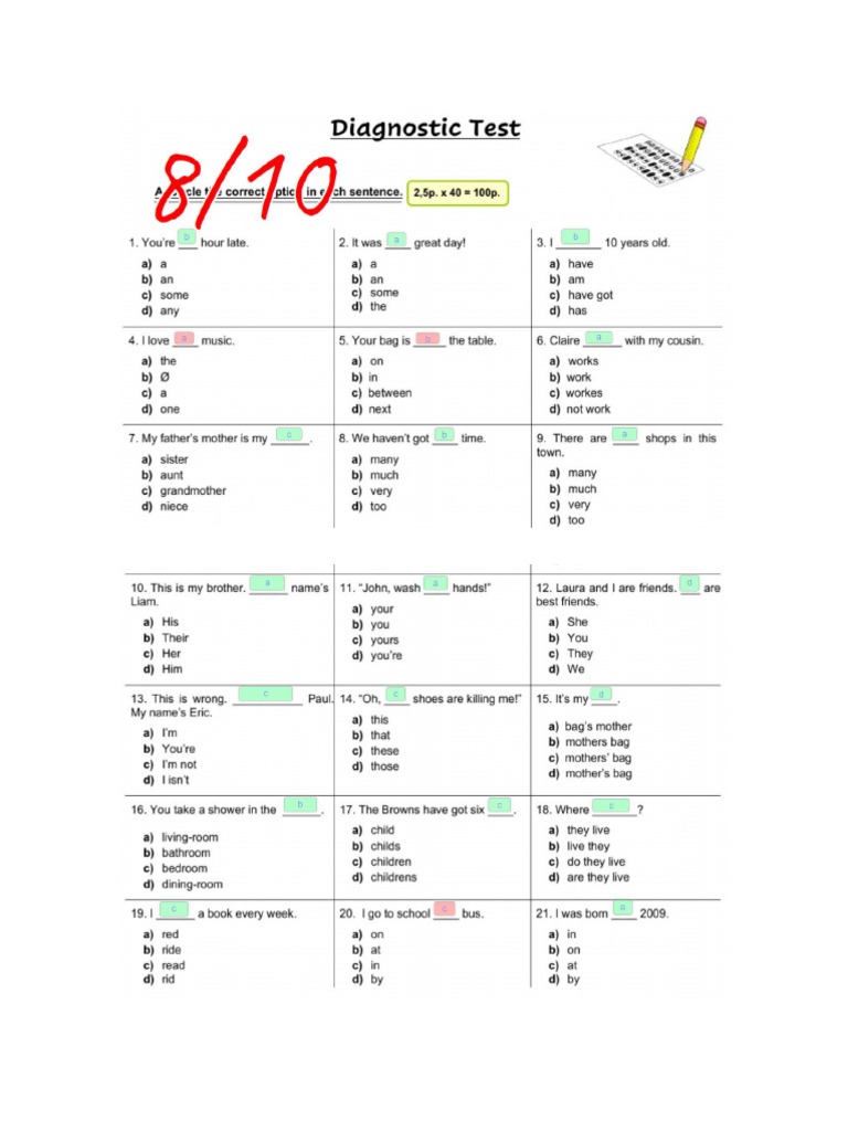 Test de Ingles | PDF