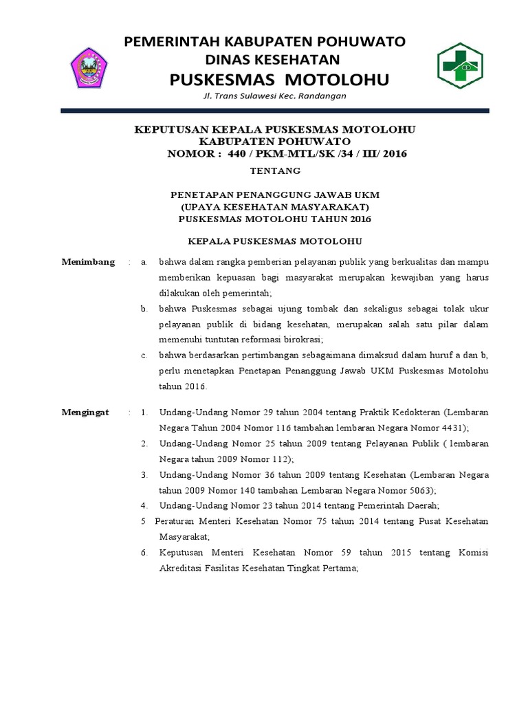 003 - SK - Penanggung Jawab Desa Dan Bidan Desa | PDF