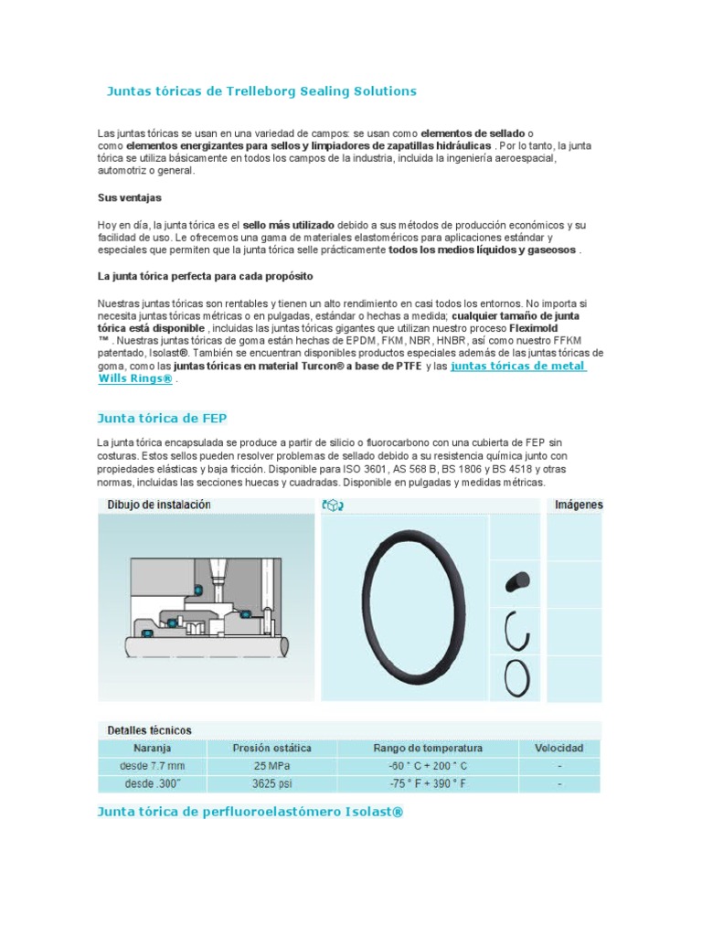 Juntas Tóricas | PDF | Materiales | Química
