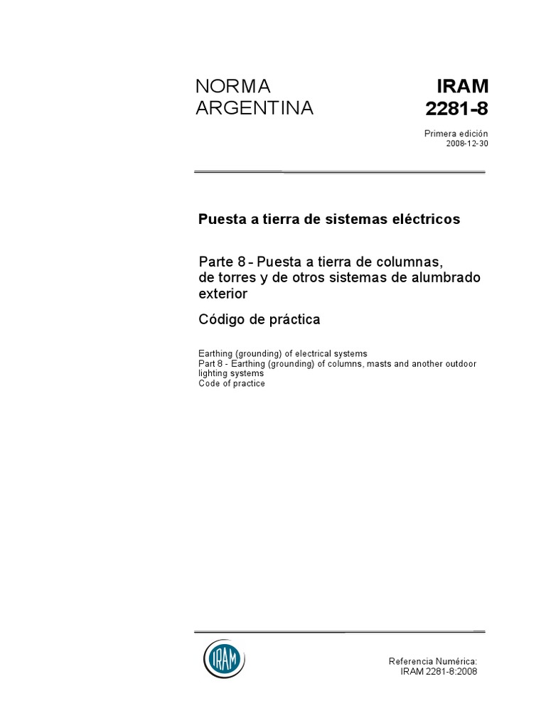 Iram 2281-8 | PDF | Energia electrica | Ingeniero civil