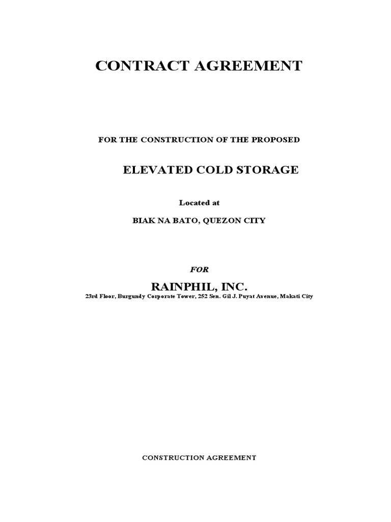 Draft - JCO - Contract Agreement - Macopa Cold Storage | PDF | Breach ...