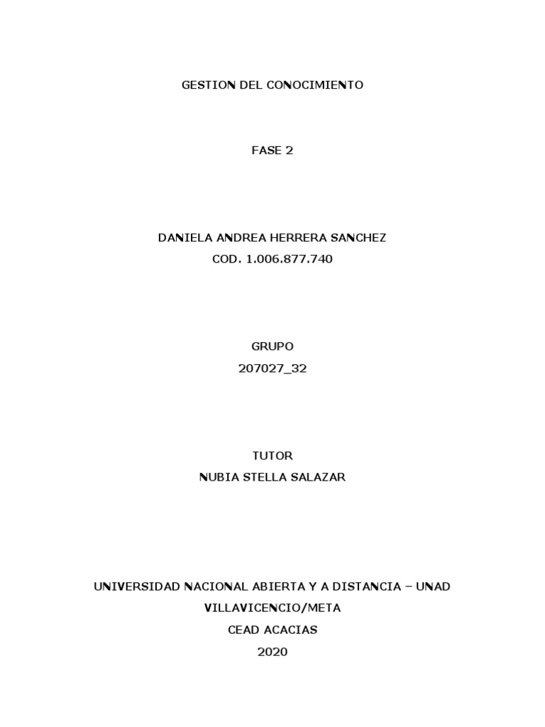 GESTION DEL CONOCIMIENTO Daniela Herrera | PDF | Conocimiento administrativo | Conocimiento